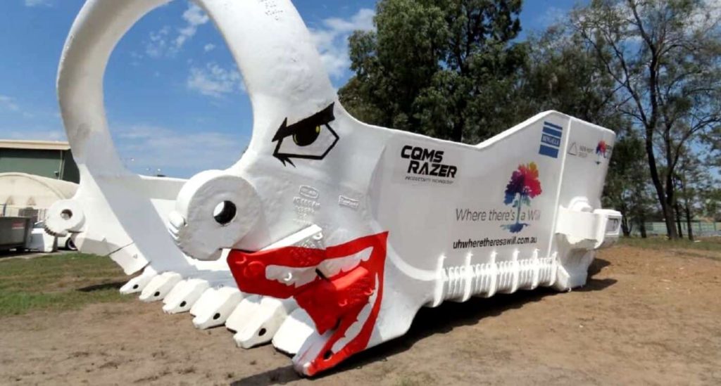 Special edition dragline bucket design to support local charity